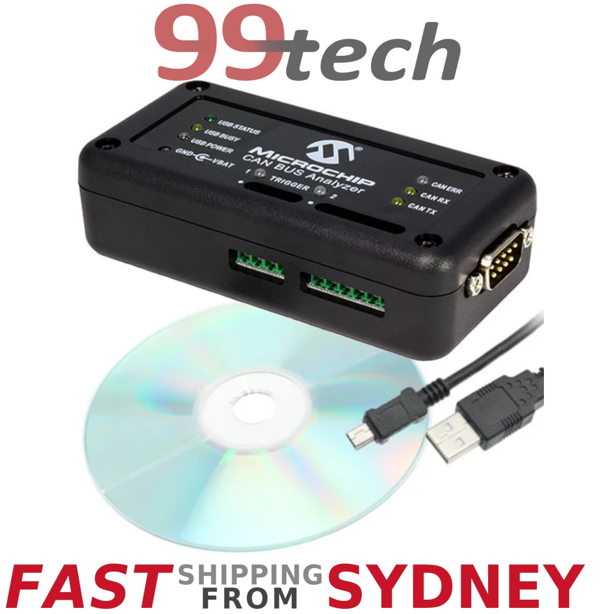 Microchip CAN Bus Analyzer Development Kit, APGDT002 CAN 2.0B, SYDNEY ...