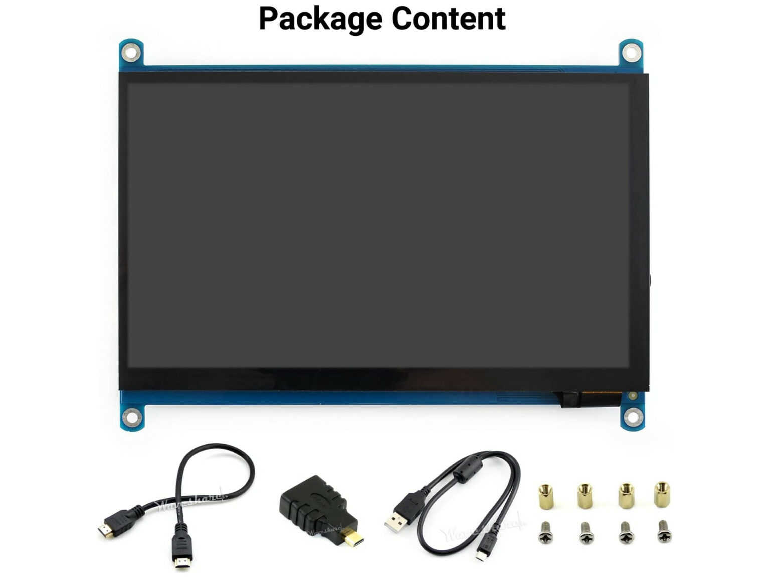 Waveshare LCD Display(H), 7", 1024 x 600, Touch Screen, HDMI, IPS ...